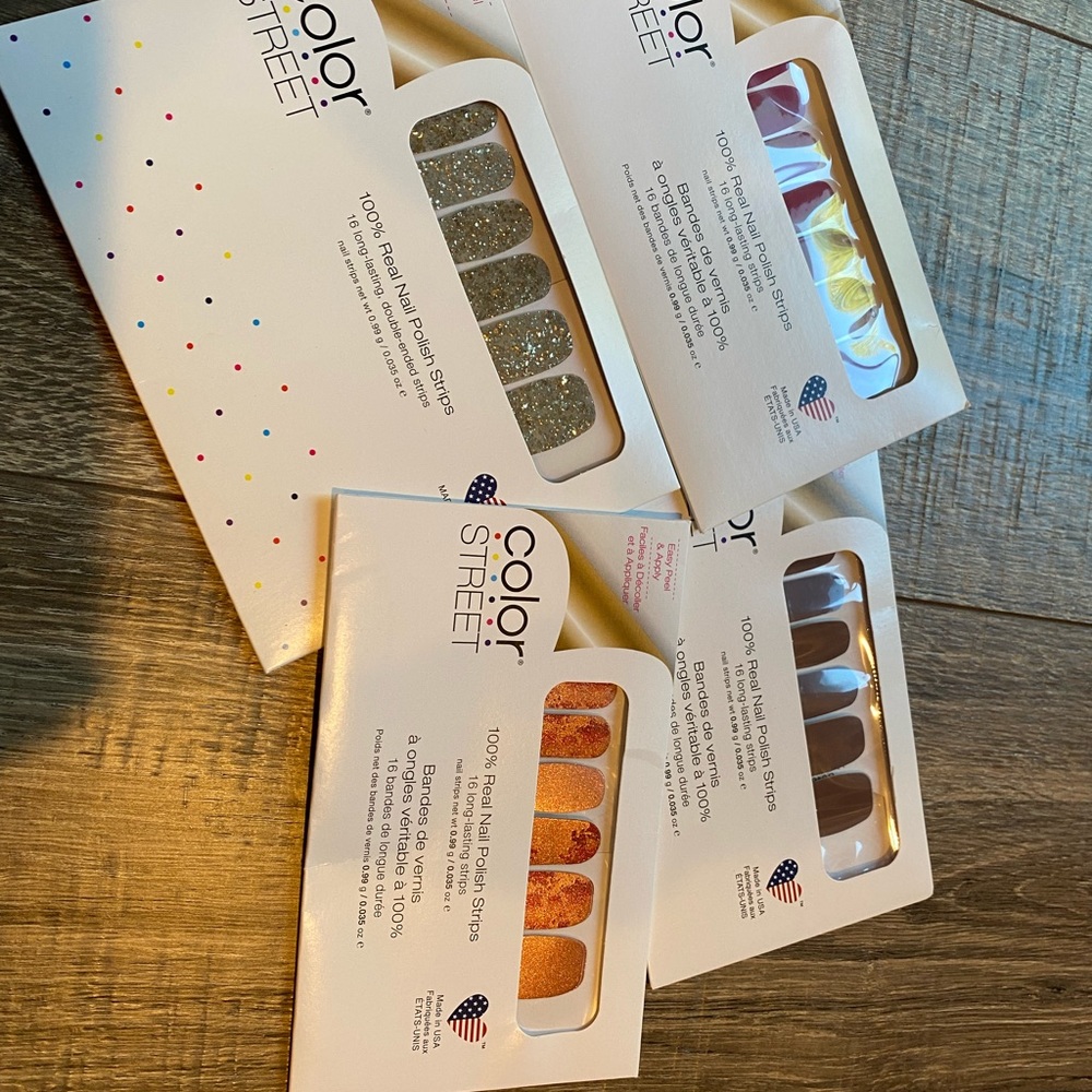 4 Sets Of Unopened Color Street Nail Polish Sheets - Gem